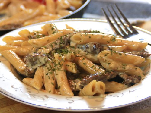 Creamy Steak Penne Pasta
