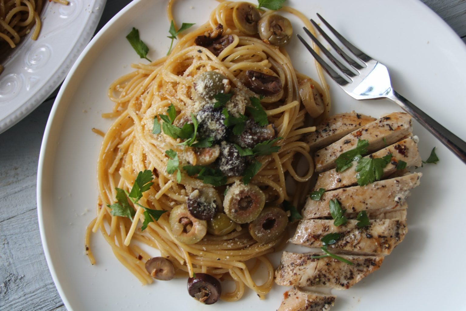Olive Garlic Chicken Pasta – Cook n' Share