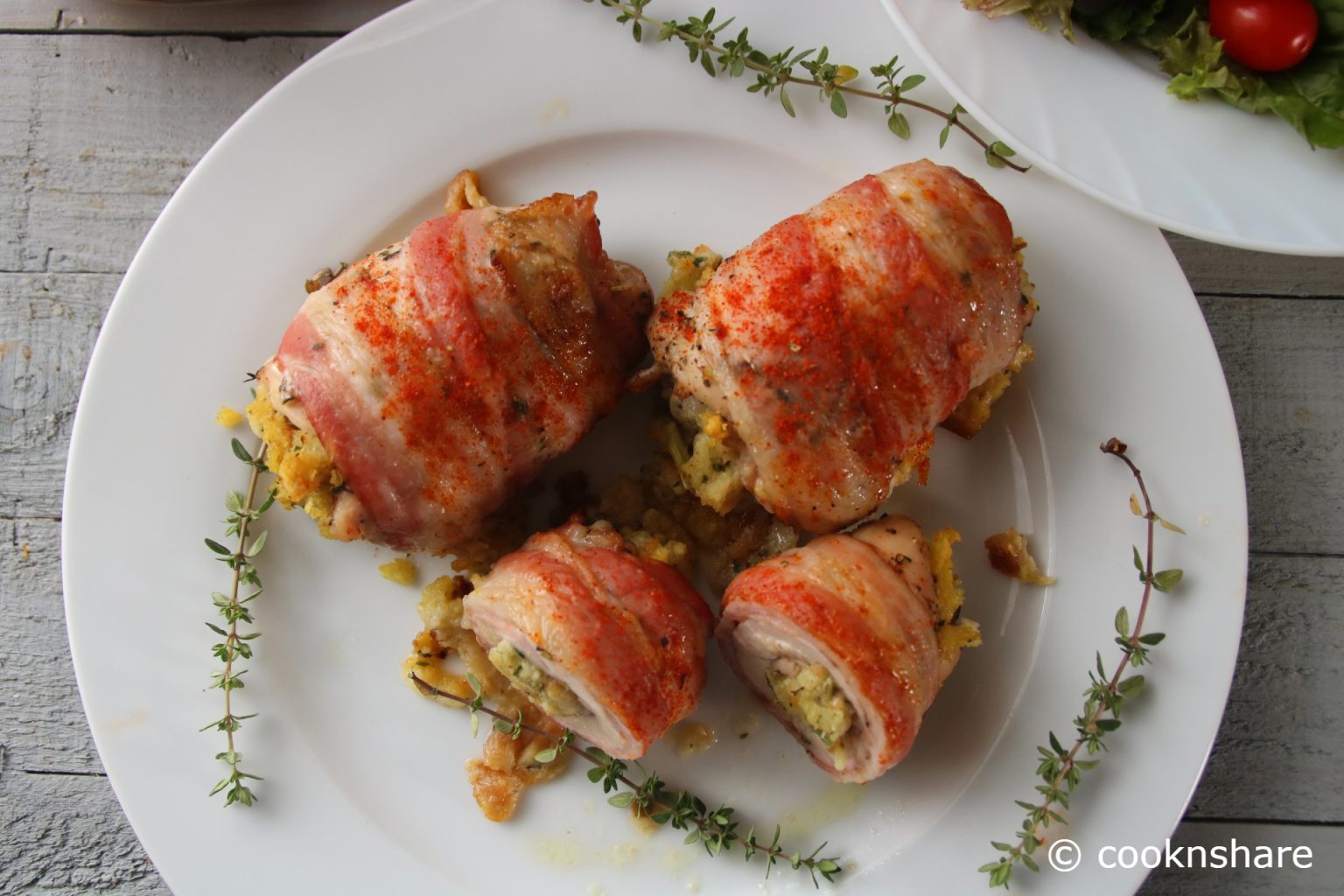 Imagine Stuffed Chicken Thighs Wrapped in Bacon – Cook n' Share