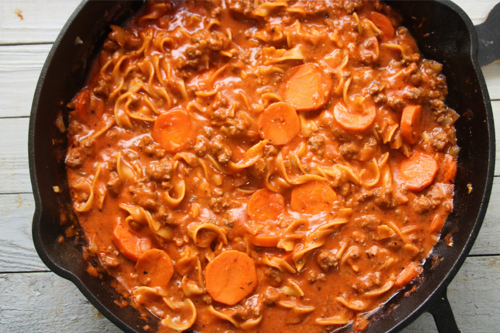 Winter Warmer – One-Pan Beef & Noodle Skillet – Cook n' Share